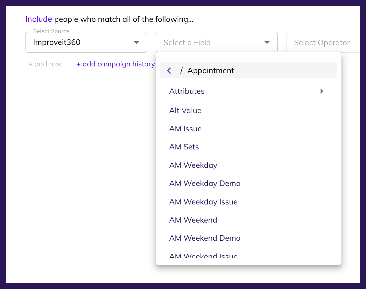 Audience Builder v2: Field Picker