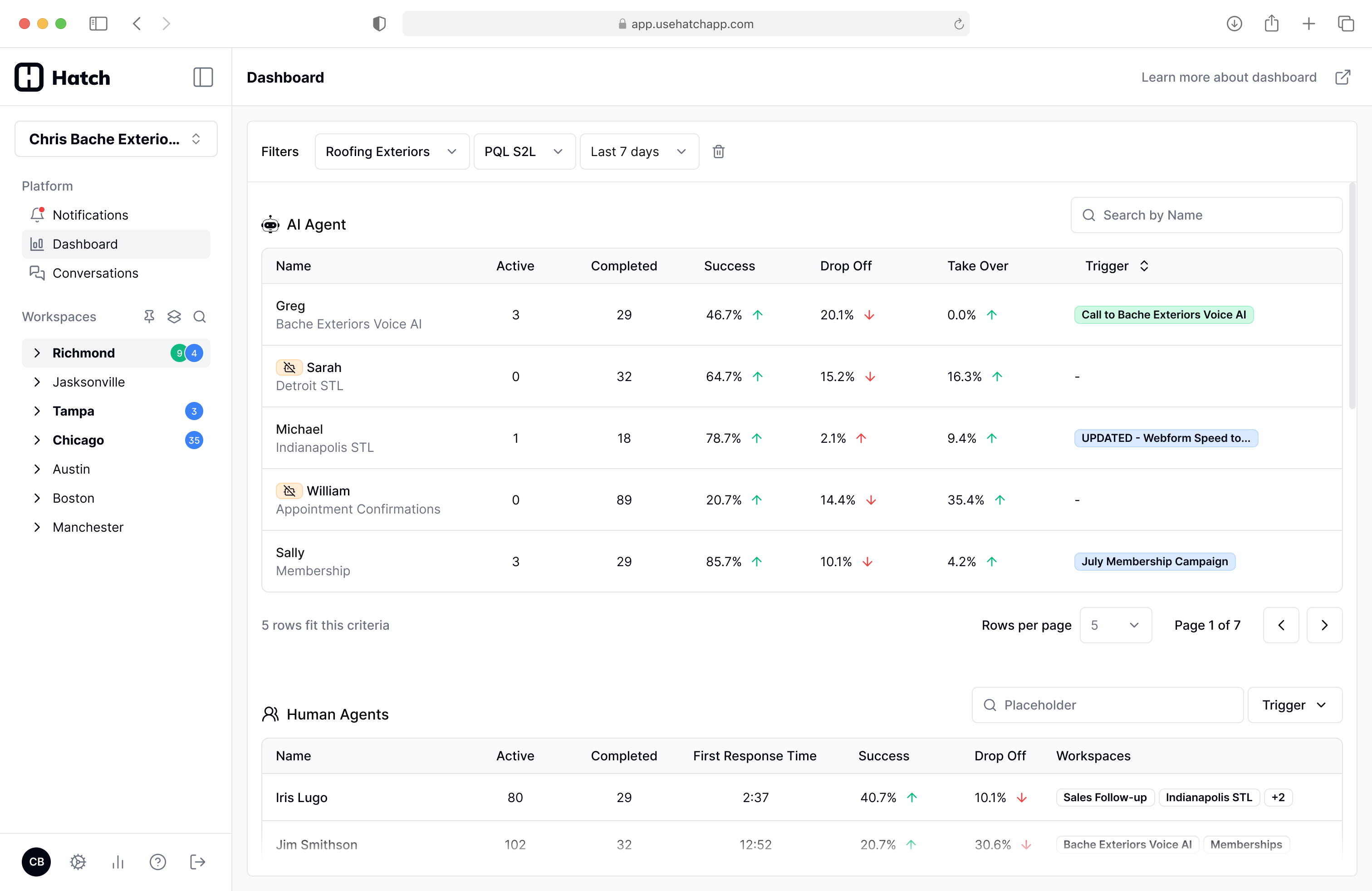 New in Hatch: Dashboard + Conversations Page